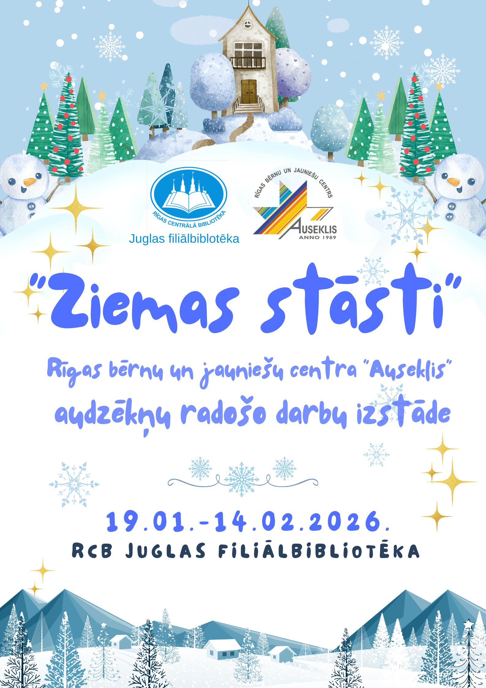 Bērnu un jauniešu “Ziemas stāsti” izstādē RCB Juglas filiālbibliotēkā ...